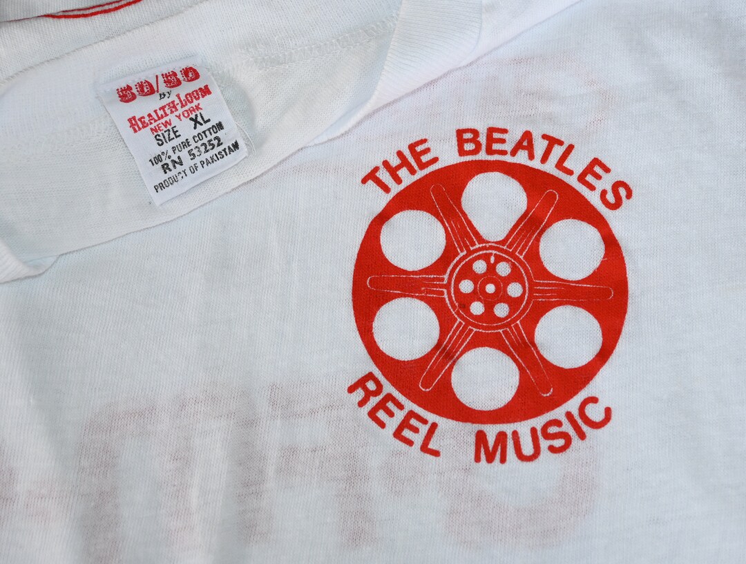 1980's THE BEATLES Vintage Original Rock Band Record Store Promo Tee T ...