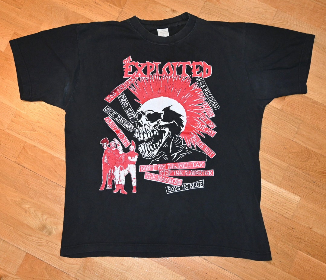 1990's THE EXPLOITED Vintage Rare Pushead Punk-rock Oi Thrash Concert ...