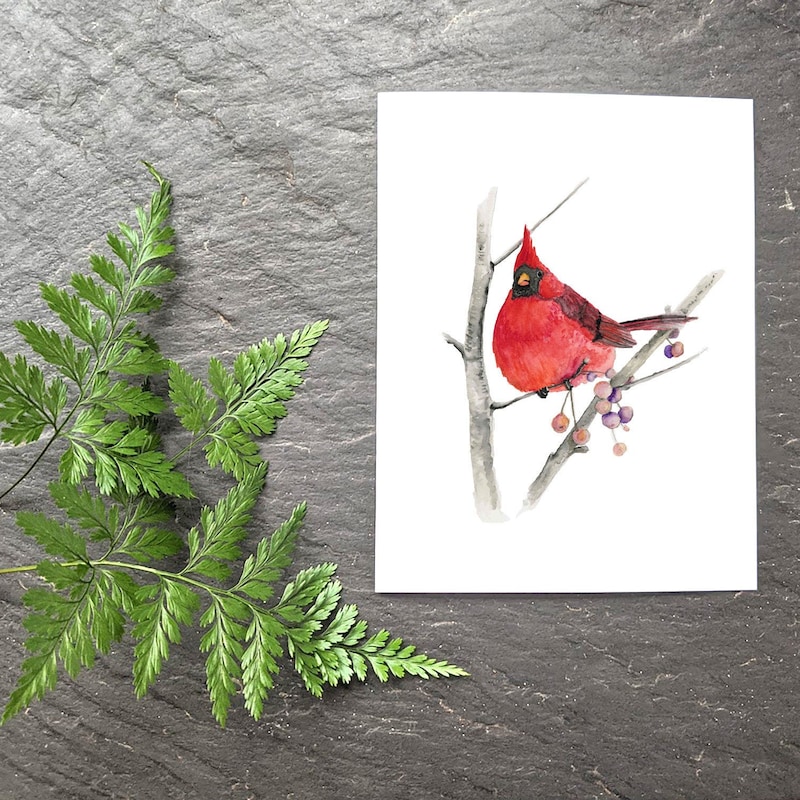 Cardinal Card - Etsy