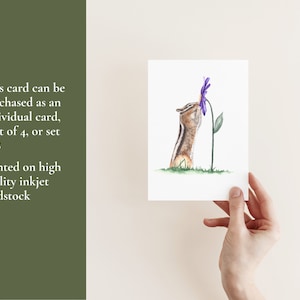 Chipmunk Note Card, Woodland Greeting Card, Chipmunk Postcard, Rustic ...