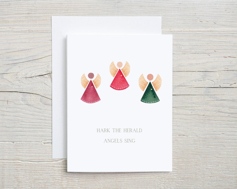 Christmas Greeting Card Set - Religious Holiday Cards With Angels ...