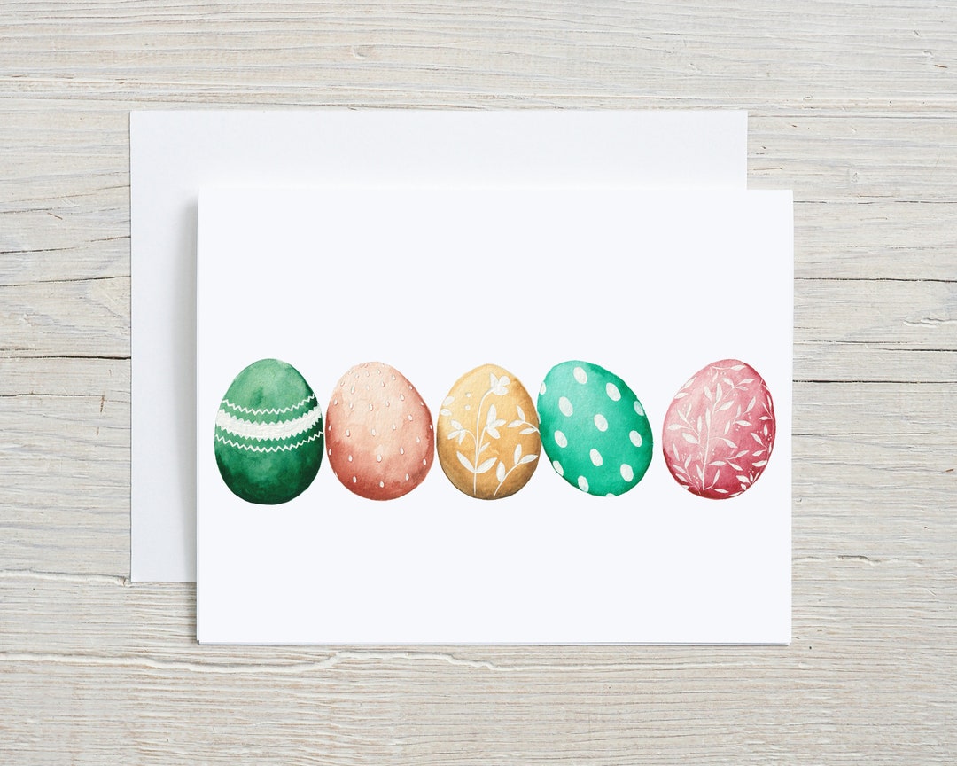 Pastel Easter Egg Greeting Card – Hand-illustrated Easter Card for ...