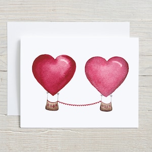 Heart Card Set, Valentine's Day Card Set, Heart-themed Watercolor Designs, Cards Set of 4/ 8 ...