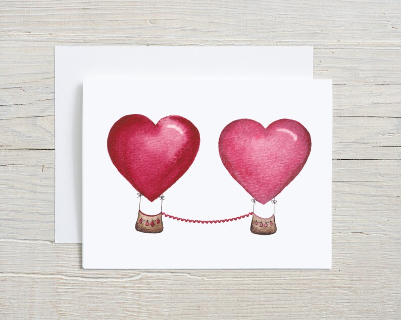 Heart Card Set, Valentine's Day Card Set, Heart-themed Watercolor ...