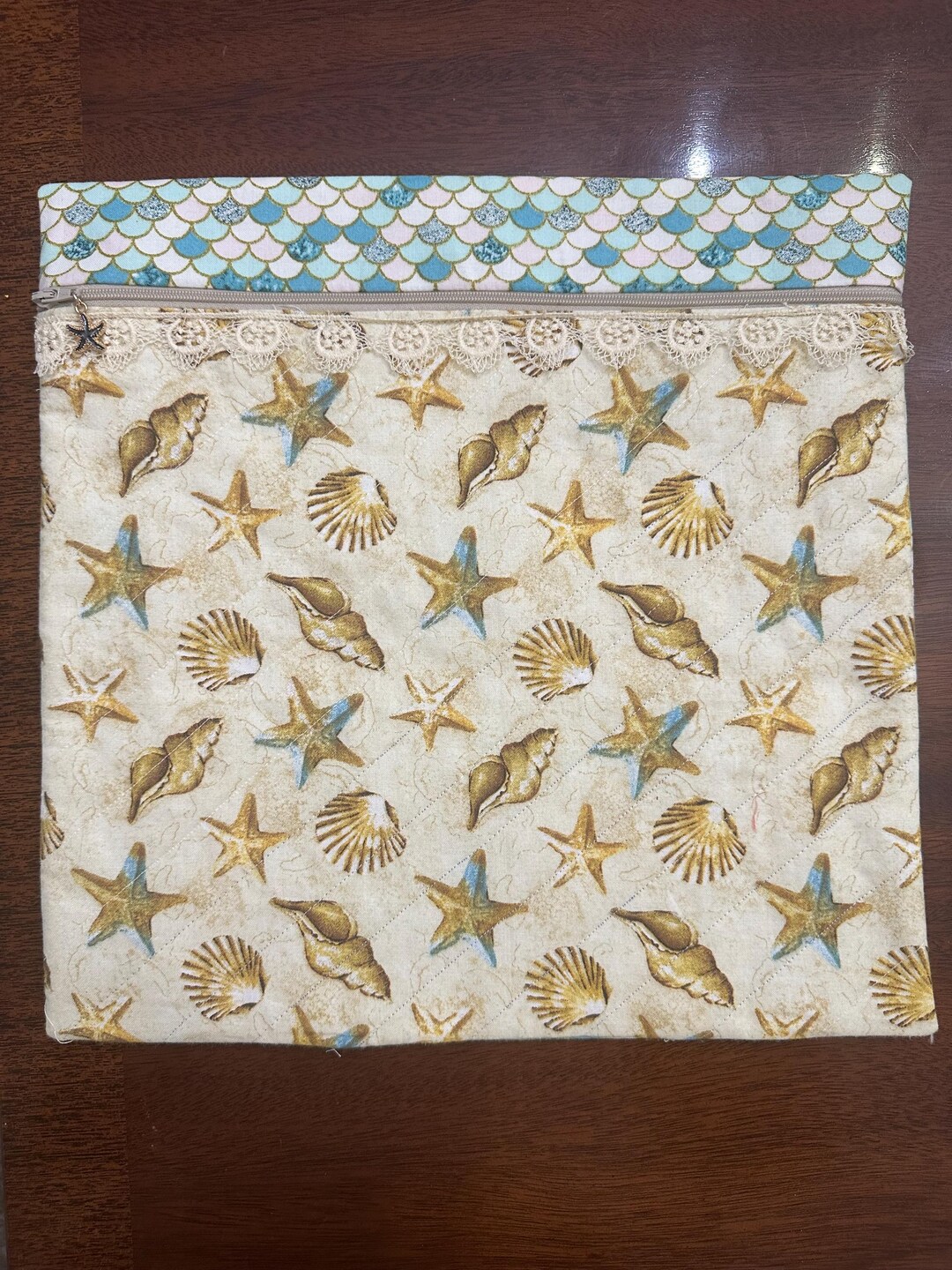 Quilted Project Bag, Beach Theme Project Bag, Project Bag for Cross ...