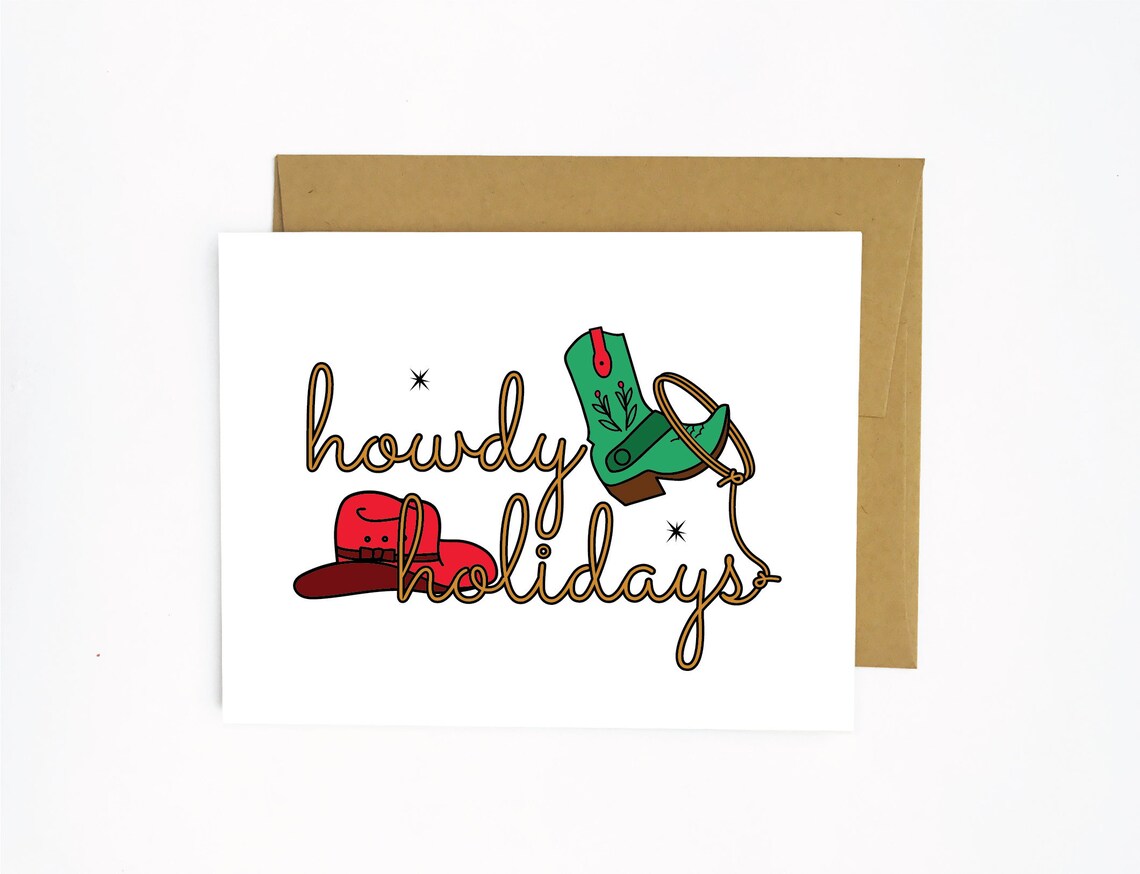 Howdy Holidays (holiday Greeting Card) - Etsy