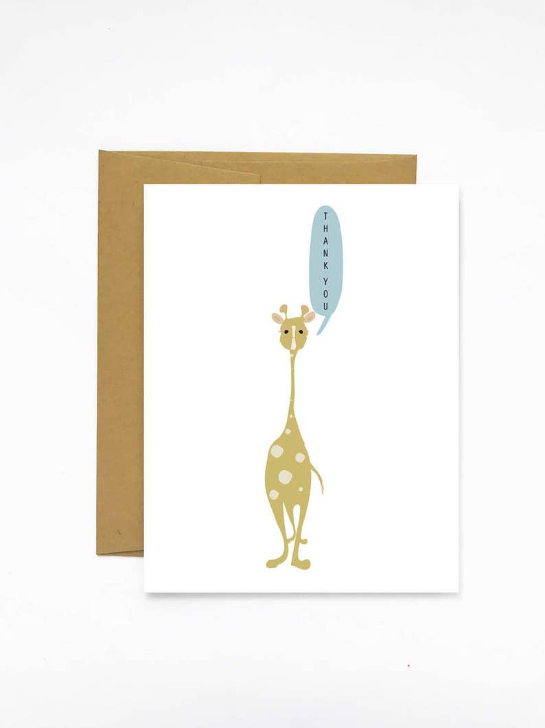 Giraffe Talk - Thank You Card - Etsy