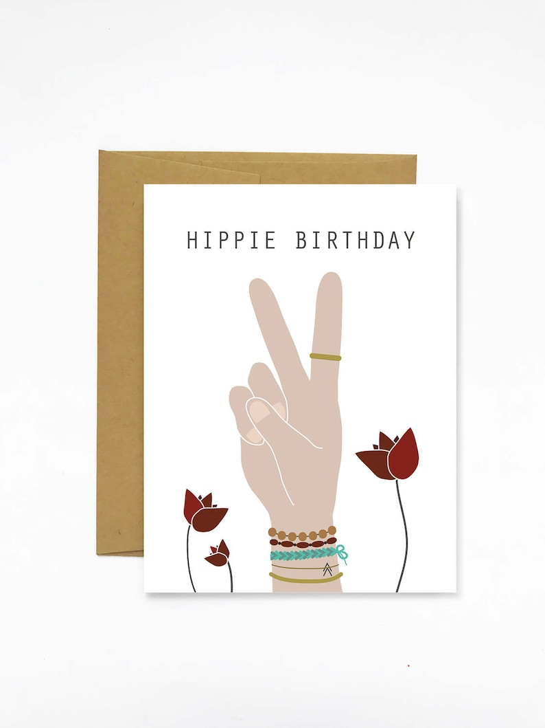 Hippie Birthday Greeting Card - Etsy
