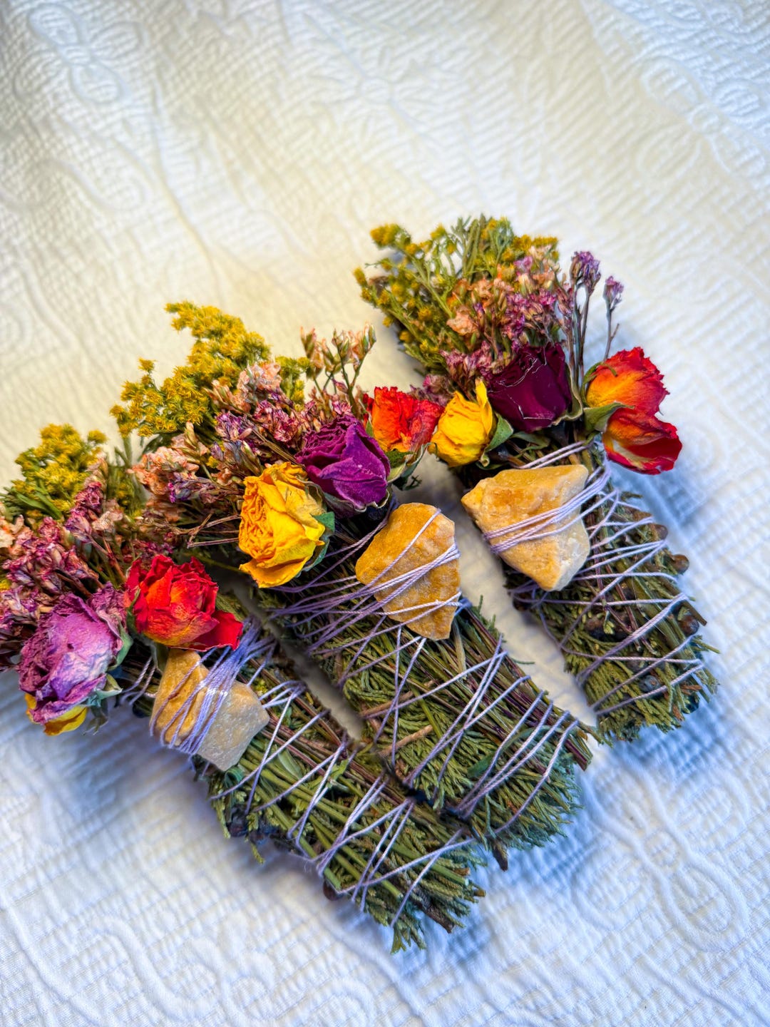 Yellow Jade & Cedar Smudge Stick - Etsy