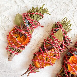 Yule Tide Cedar Juniper Orange Basil Smudge Stick | Etsy