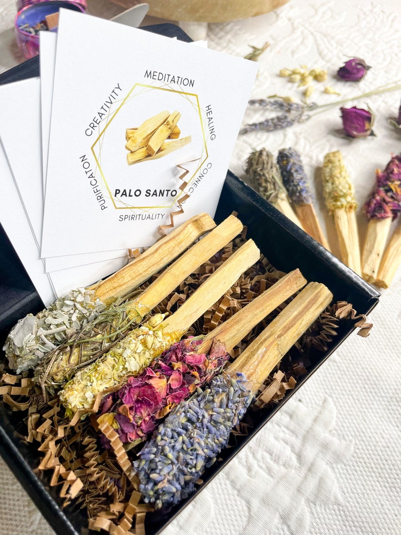 Copal Dipped Palo Santo Sticks Rolled in Herbs Incense Gift - Etsy