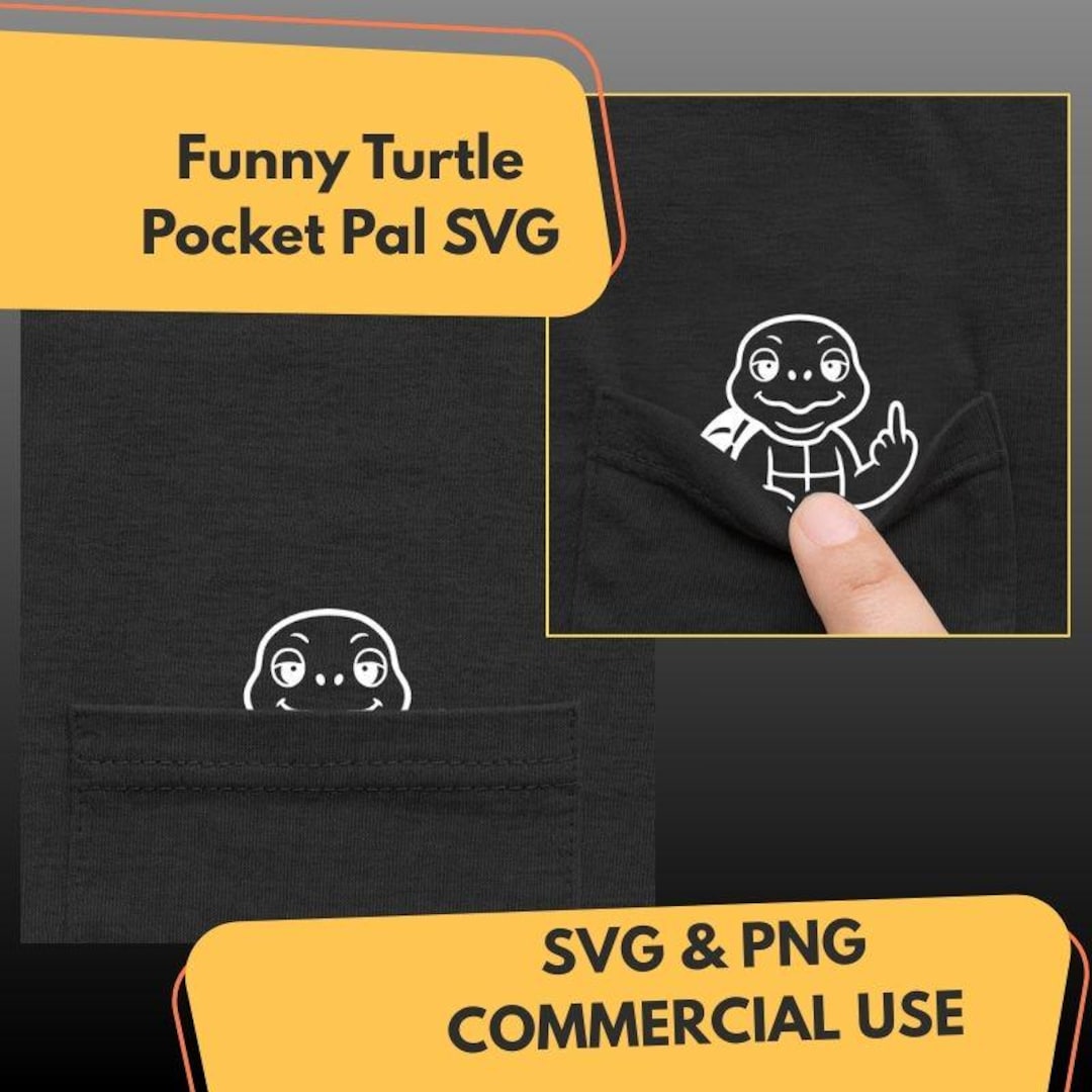 Cheeky Turtle Pocket Pal SVG: Funny Adult Humor Shirt Design - Etsy