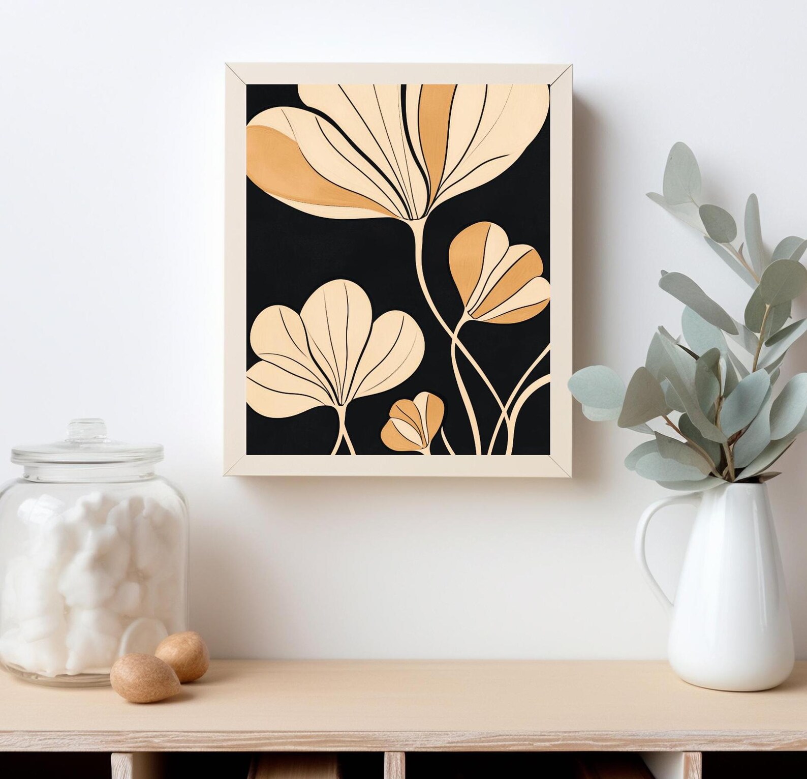 Elegant Floral Digital Art Wall Art Printable - Instant Download for ...