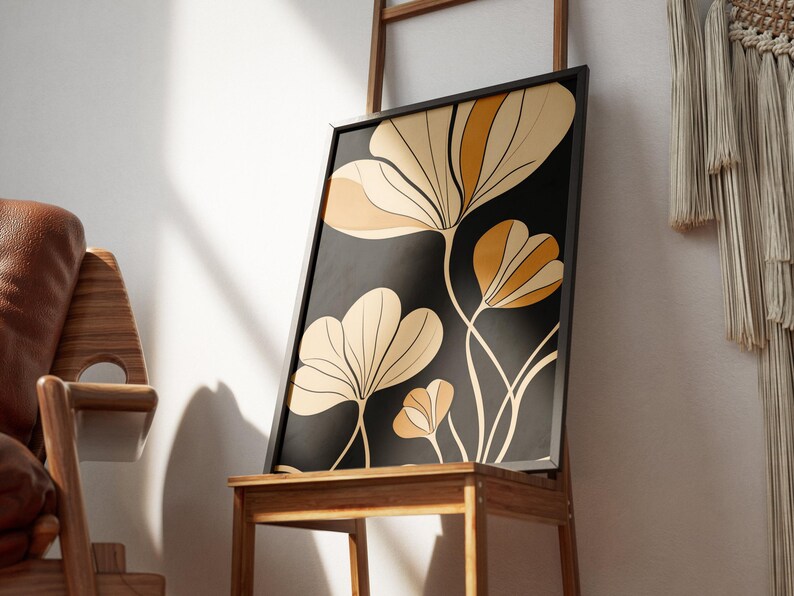 Elegant Floral Digital Art Wall Art Printable - Instant Download for ...