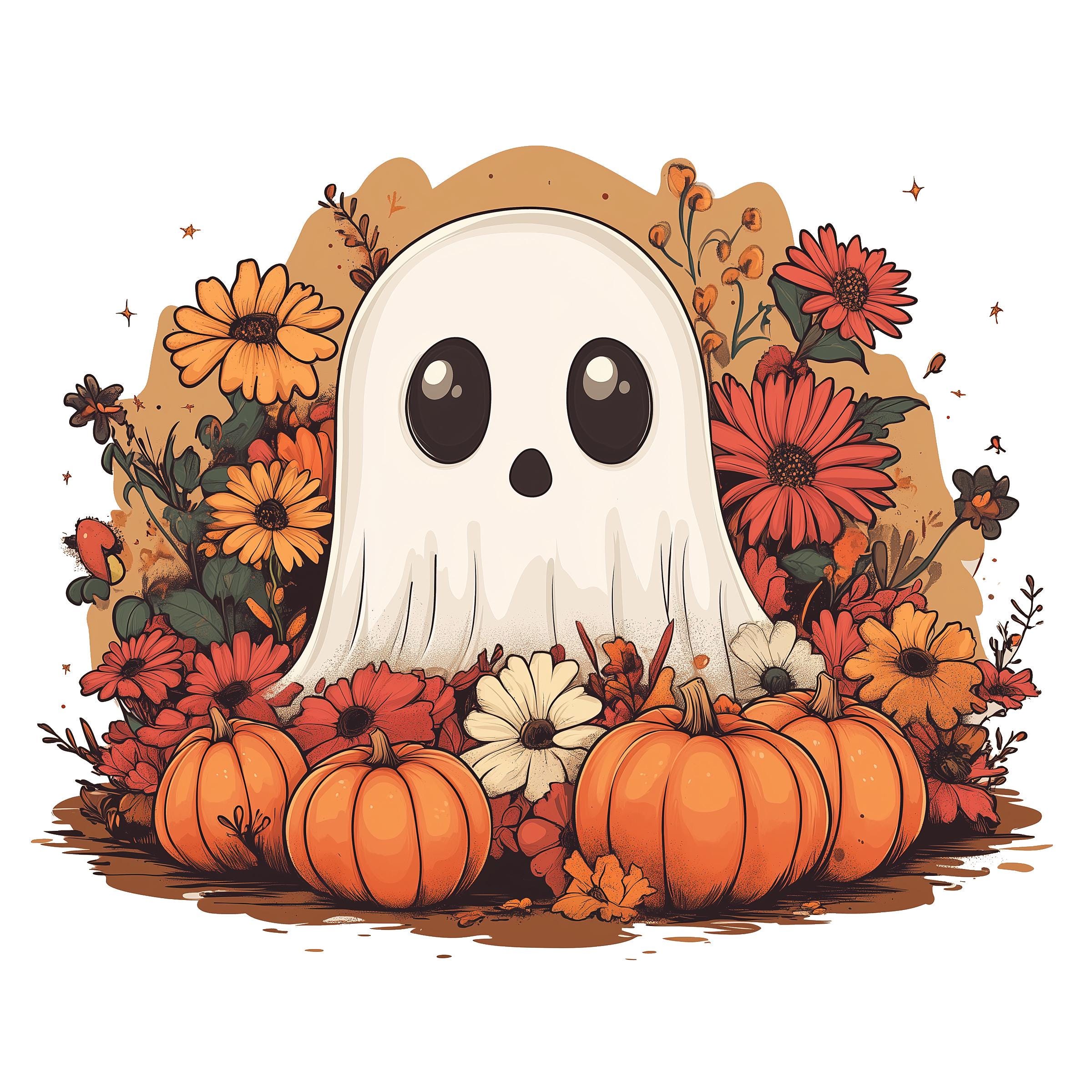 Fall Ghost Clipart Set | 4 PNG Images With Transparent Background for ...
