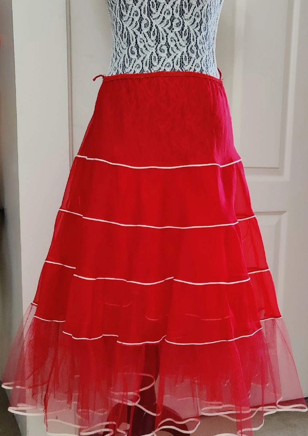 Vintage Authentic Petticoat Crinoline Lady Red by Vogue. Creation by ...
