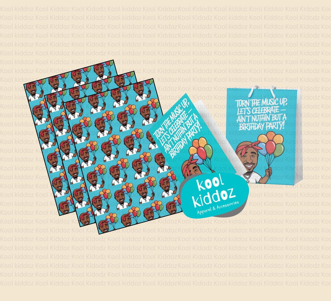 Hip Hop Birthday Wrap Set, Kids Birthday Card, 90s Hip Hop Birthday ...