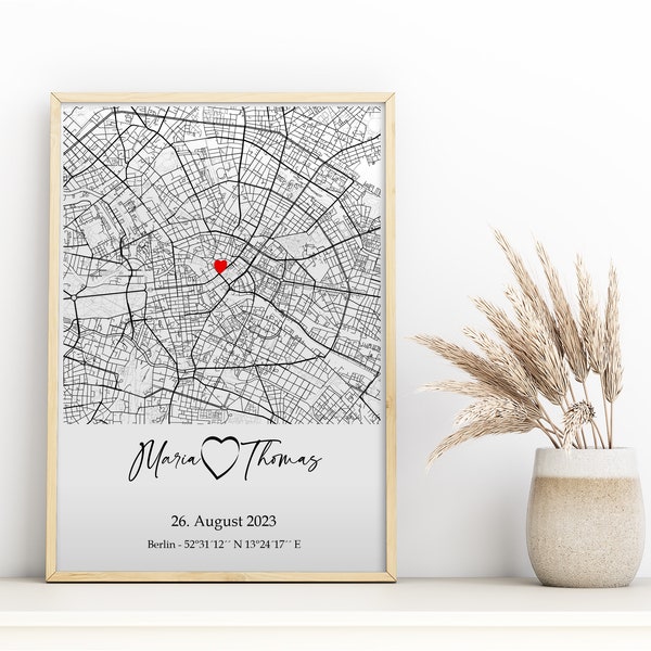 Coordinate Map Picture - Etsy