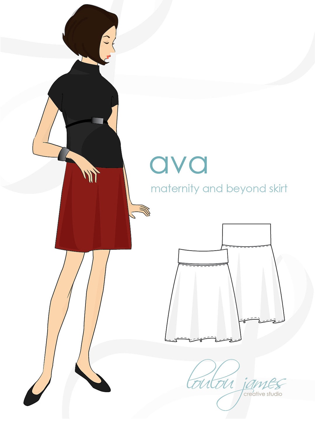 Maternity Skirt Pattern: Ava Folded-waist Maternity & Beyond - Etsy