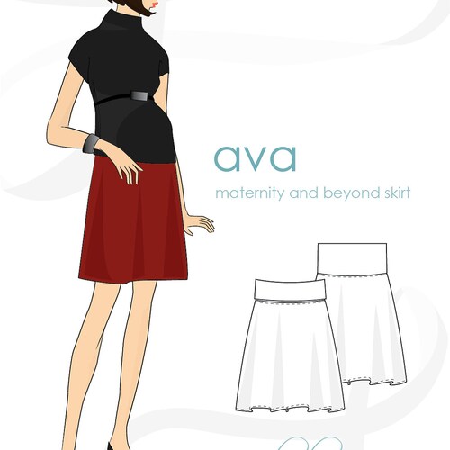 Maternity Skirt Pattern: Ava Folded-waist Maternity & Beyond - Etsy