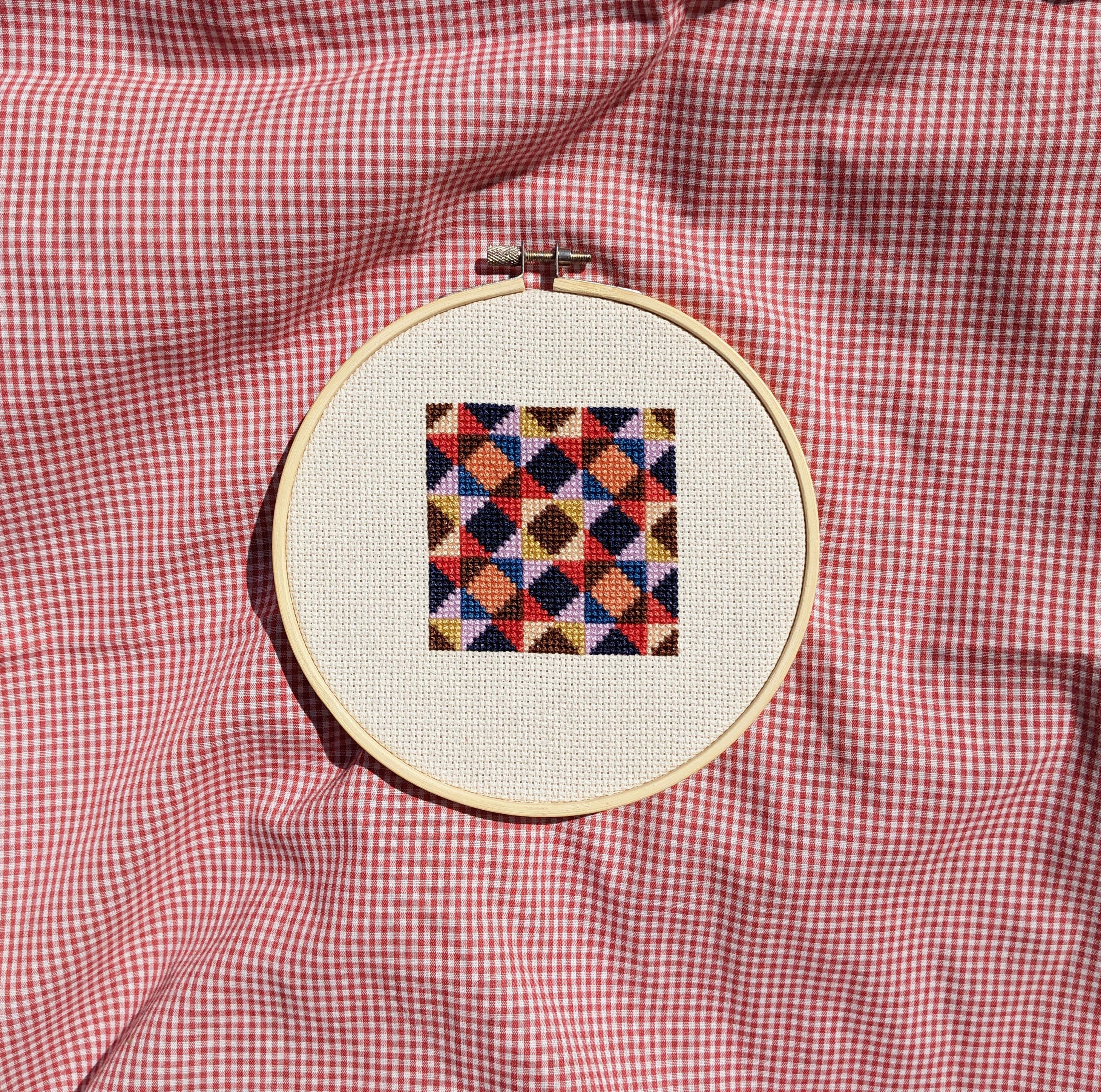 Geometric Quilt Block PDF Cross Stitch Pattern - Folk Motif Patchwork ...