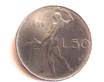 Vintage Italy 1982. Lire 50 Coin. Repubblica Italiana and | Etsy