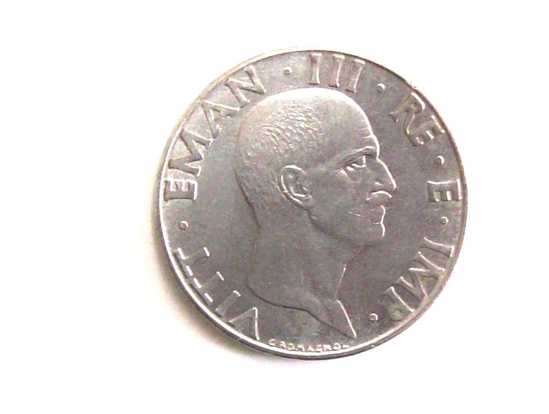 Vintage 1941 Antique Italy 50 Cents Coin.kingdom of Italy, Vittorio ...