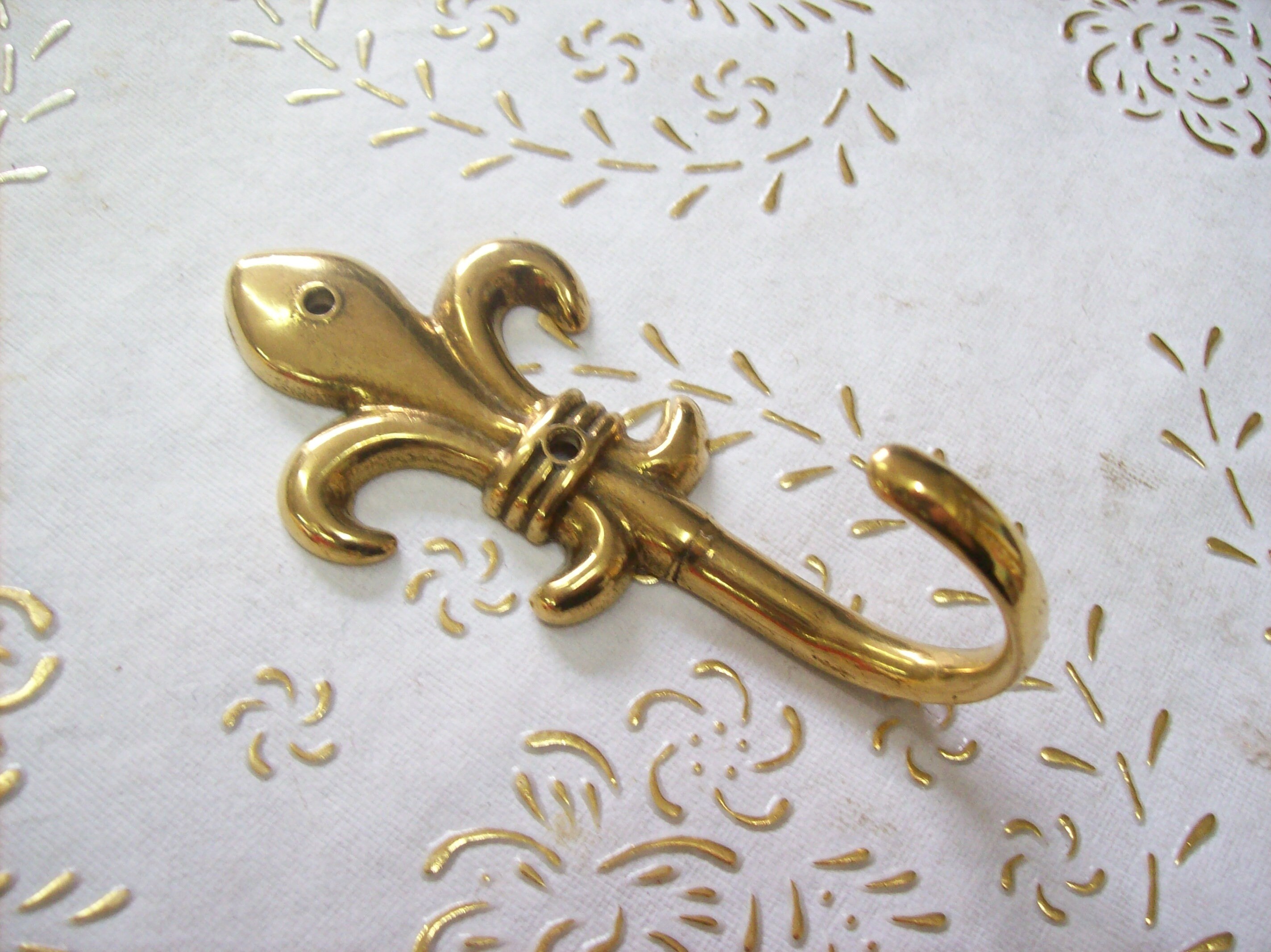 Vintage Italy Lily Hook High Quality, Polished Brass Wall Hooks,brass ...