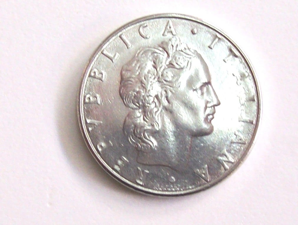 Vintage Italy 1978. Lire 50 Coin. Repubblica Italiana and Vulcano ...