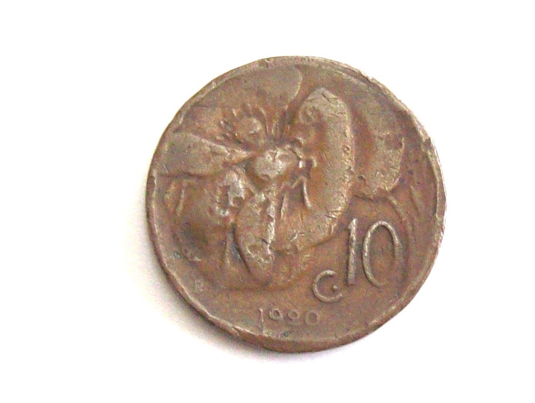 Vintage Italy 1920 10 Cents Bee, Ape, Copper Coin. Kingdom of Italy ...