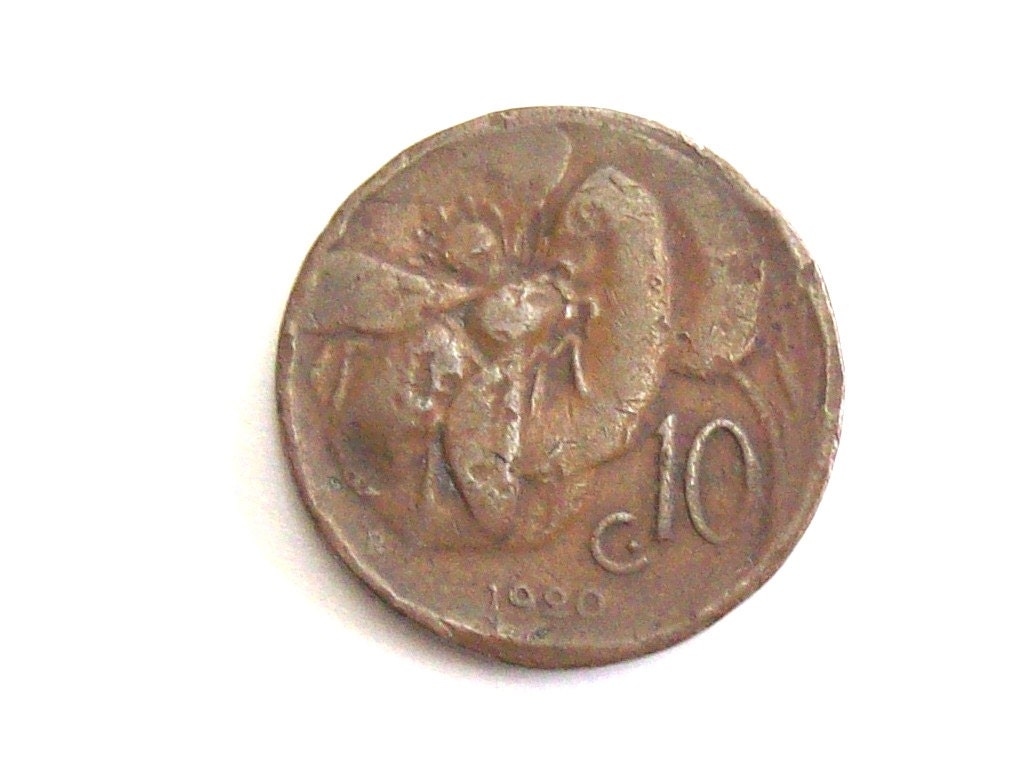 Vintage Italy 1920 10 Cents Bee Ape Copper Coin. Kingdom of - Etsy
