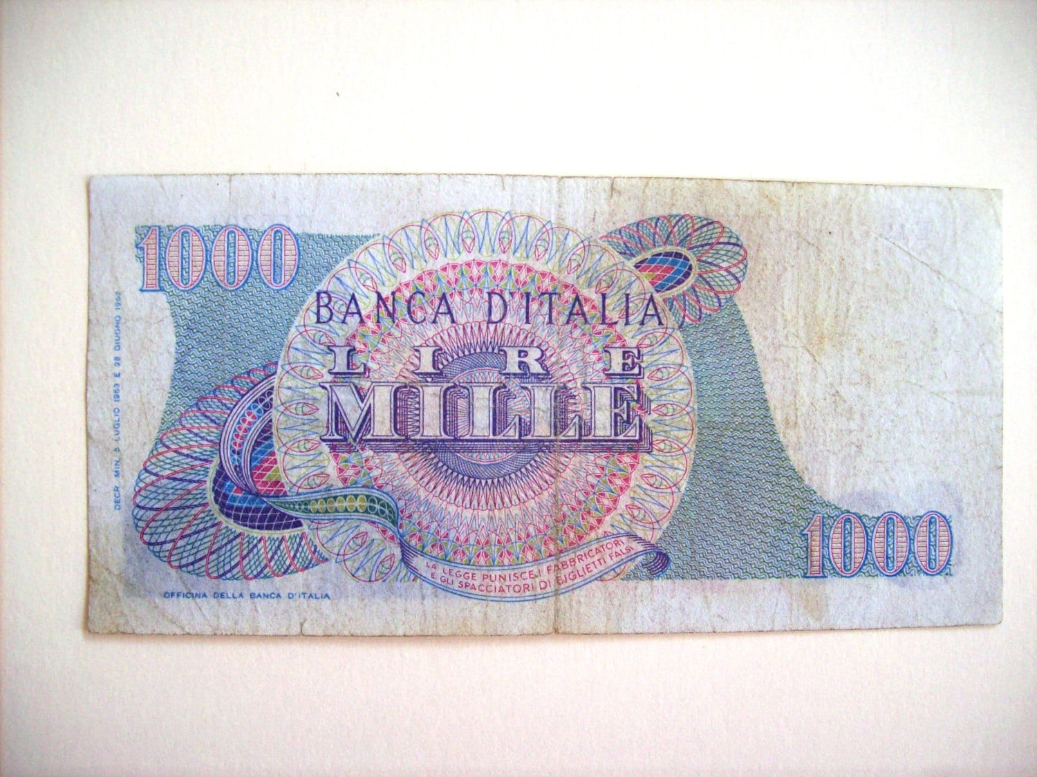 Vintage 1962 Italy 1000 Lire Republic of Italy Banknote 1962. - Etsy