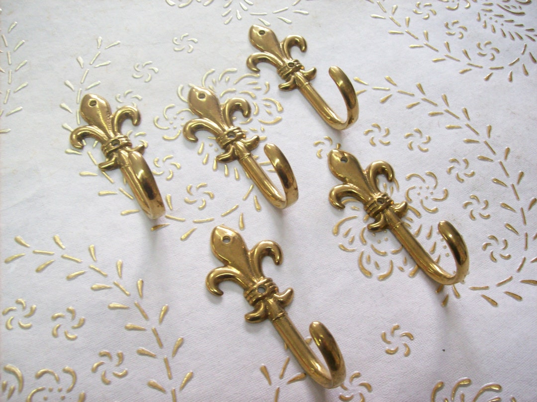 Vintage Italy Lily Hook High Quality, Polished Brass Wall Hooks, Coat ...