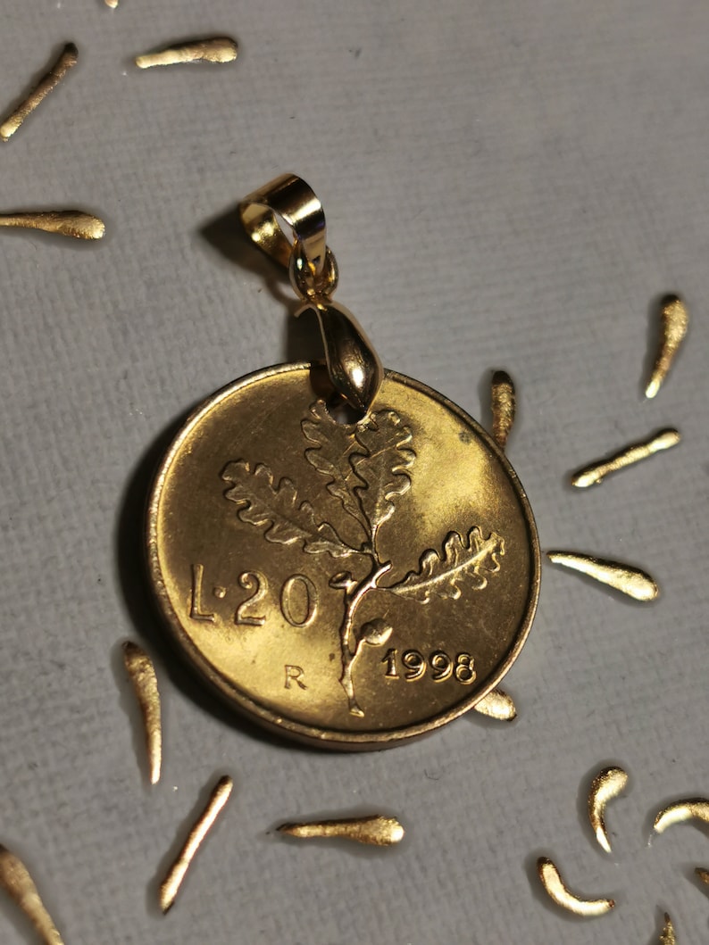 Vintage Italy 1998 Lire 20 Coin Pendant. Italian Republic 20 Lire Woman ...