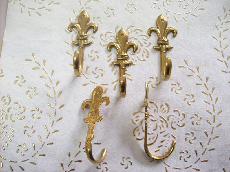 Vintage Italy Lily Hook High Quality Polished Brass Wall | Etsy