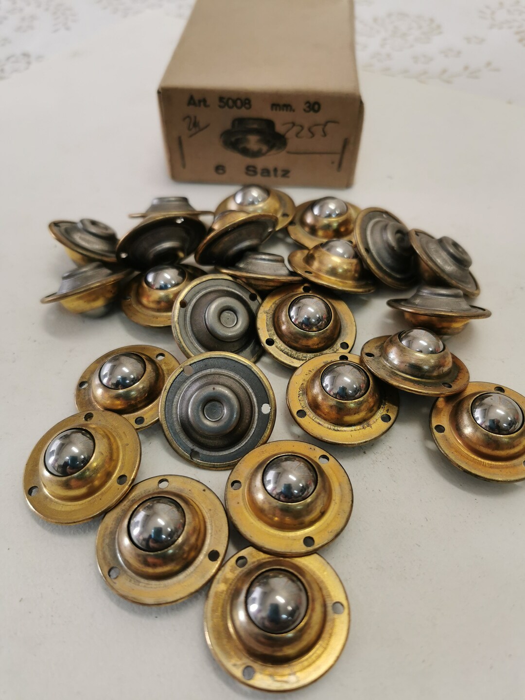 Vintage Italy Recessed Ball Wheels. "ox Eye" Mm 30(1,18"). Sliding in ...