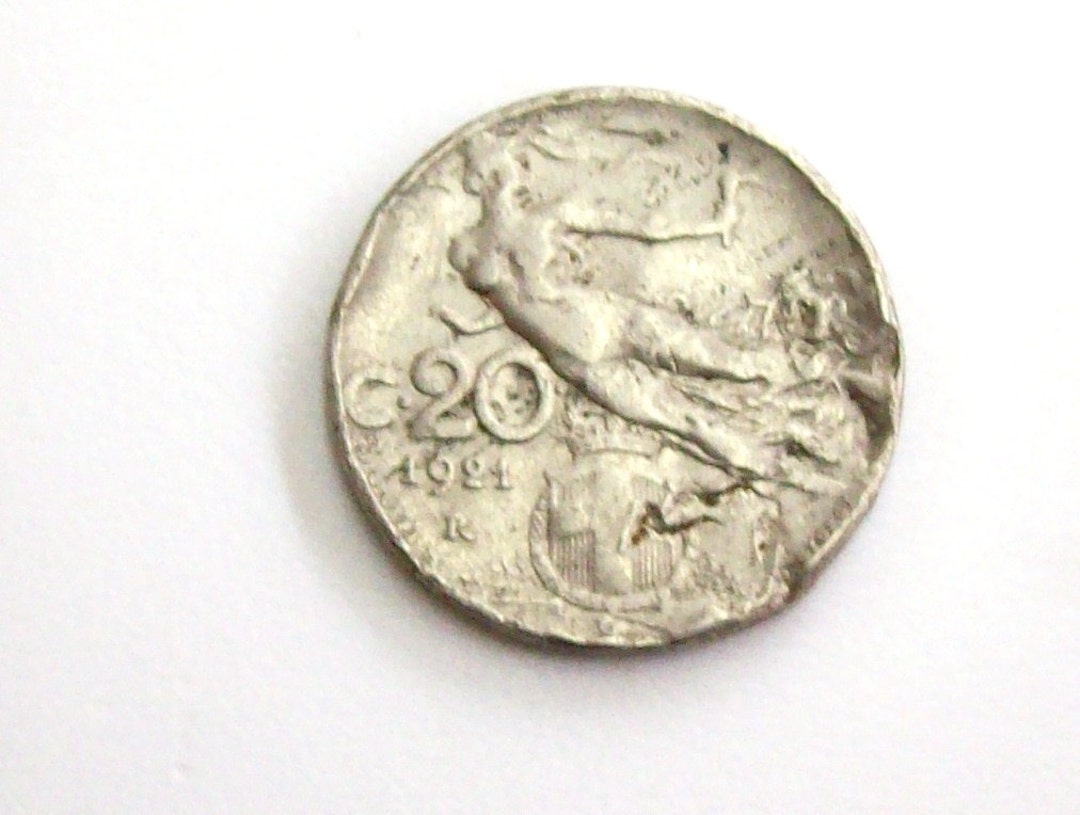 Vintage Antique 1921 Italy 20 Cent Coin. Kingdom of Italy, Freedom ...