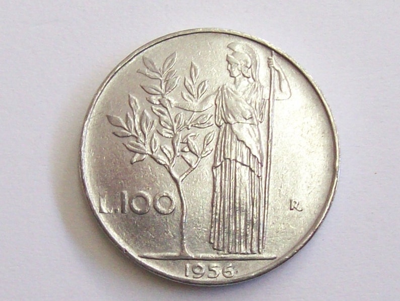 Vintage Italy 1956 Lire 100 Coin Italian Republic.bay Tree | Etsy