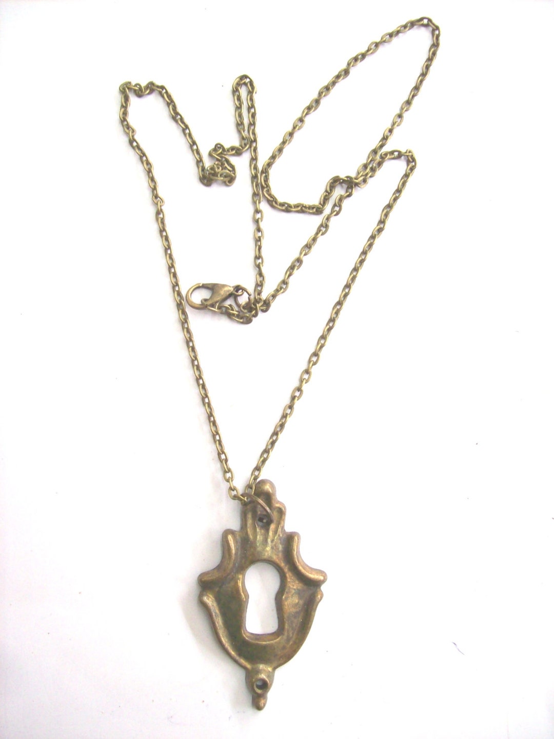 Antique Key Hole Necklace Pendant.bronze . Door of Happiness. Door of ...