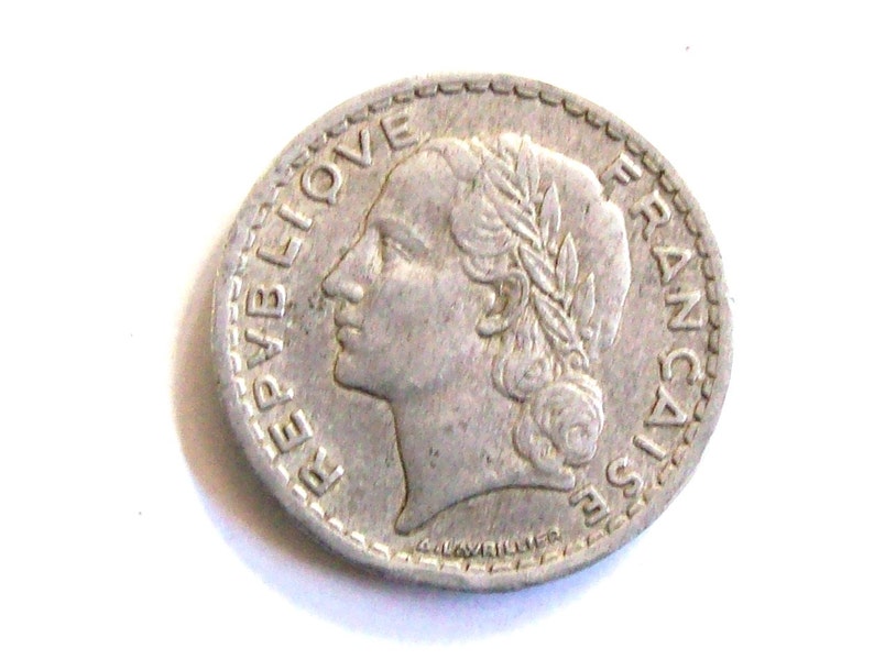 Vintage 1945 French 5 Francs Alluminum Coin. for Very - Etsy