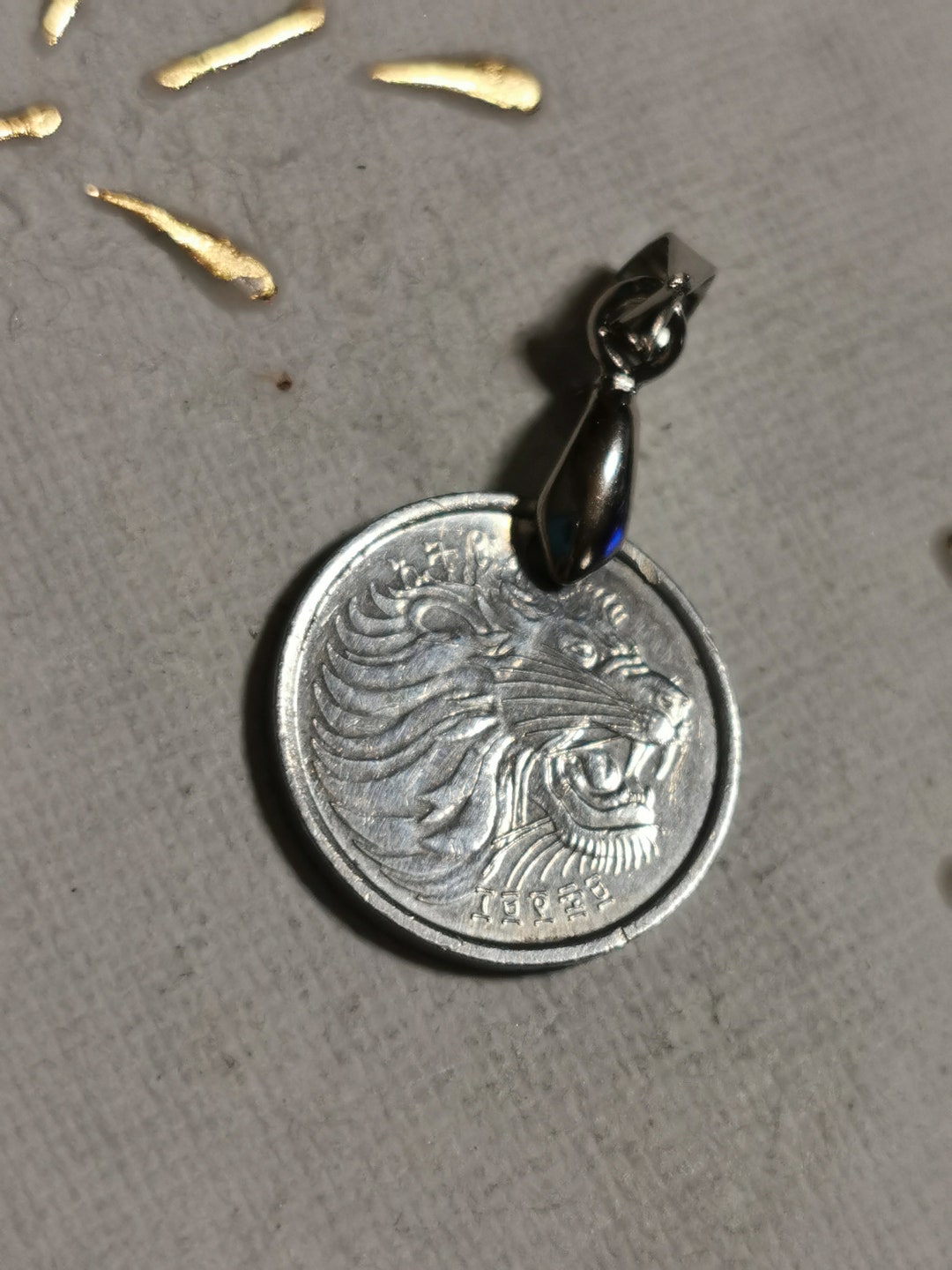 Vintage Ethiopia Lion Coin Pendant Made From Genuine 1 Coin. Gift ...