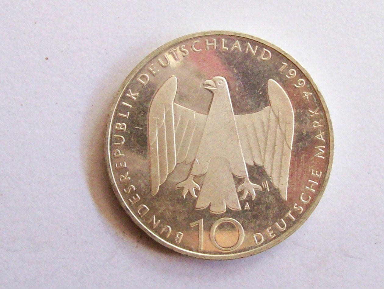 Vintage 1994 Germany 10 Mark Silver Coin.german Widerstavd 1933-1945.20 ...
