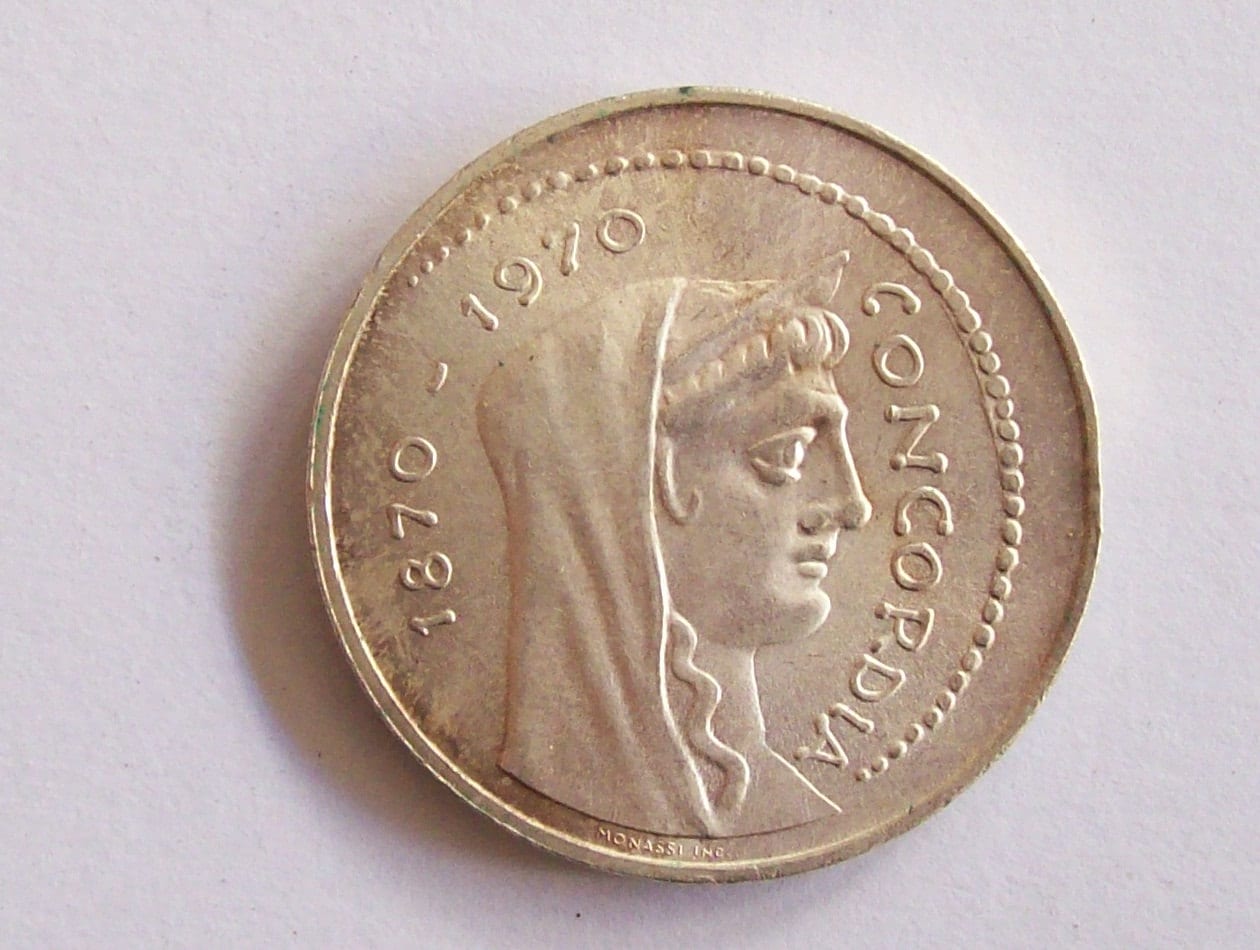 Vintage Italy 1970. Lire 1000 Silver Coin. Repubblica Italiana ...