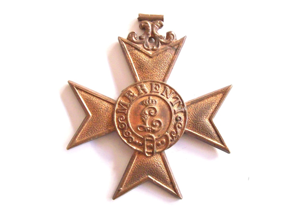 Vintage Commemorative Medal in Bronze. Medal of Merit. Cross of Merit ...
