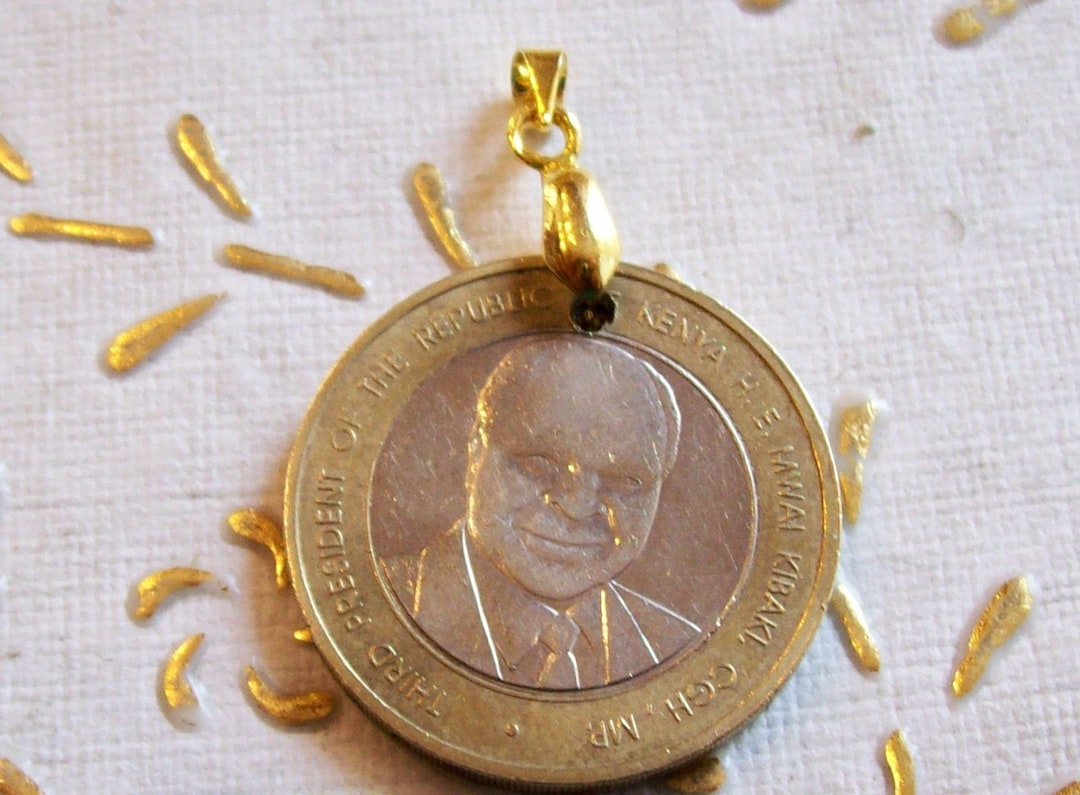 Vintage Kenya 2003 Coin Pendant Made From Genuine 40 Shilling Coin ...