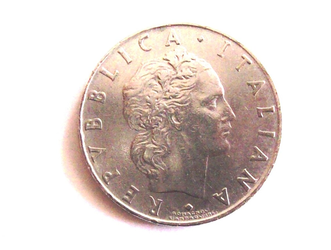 Vintage Italy 1957 lire 50 very rare coin. Repubblica Italiana | Etsy