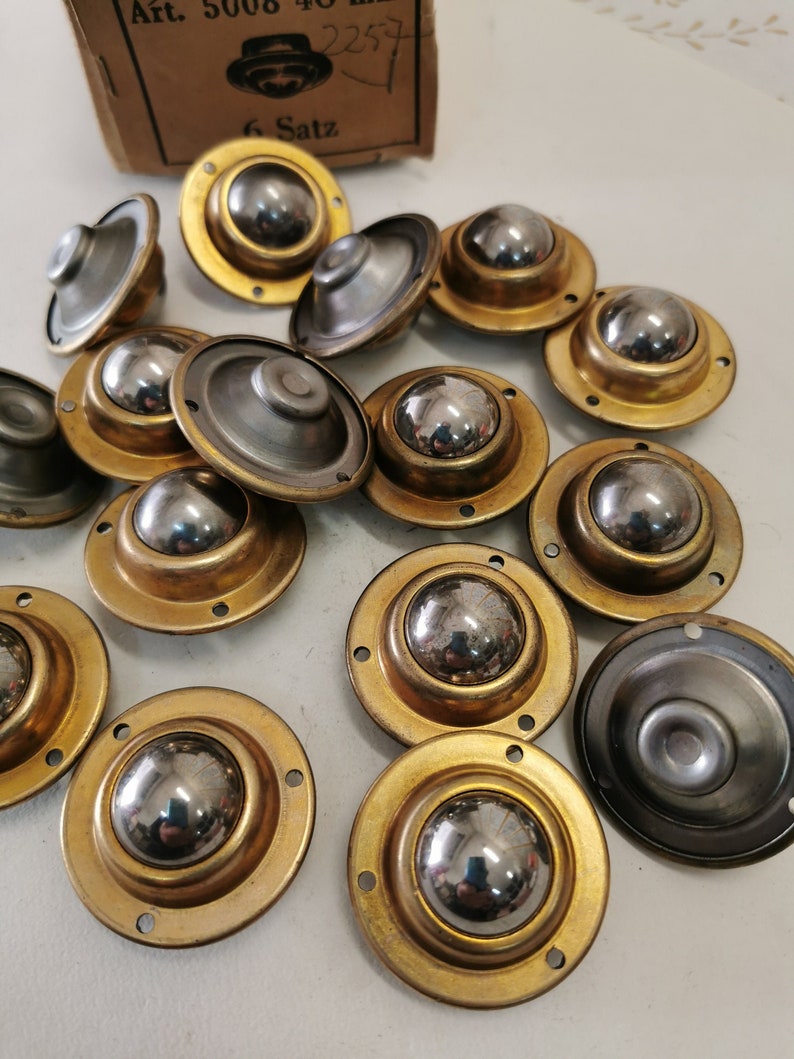 Vintage Italy Recessed Ball Wheels. "ox Eye" Mm 40(1,58"). Sliding in ...