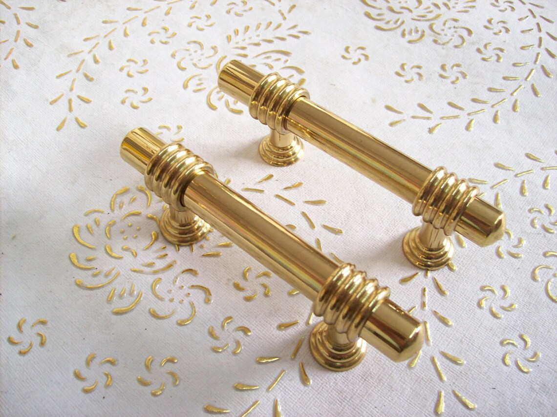Italy Brass Handles in High Quality. Polished Handle Gold | Etsy