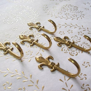 Vintage Italy Lily Hook High Quality, Polished Brass Wall Hooks, Coat ...