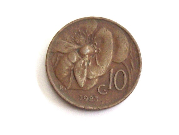 Vintage Italy 1923 10 Cents Bee Ape Copper Coin. Kingdom of - Etsy